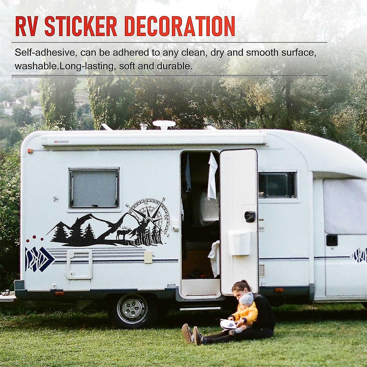 RV Universal Body Sticker DIY Compass Navigation Animal Decal Sticker ...