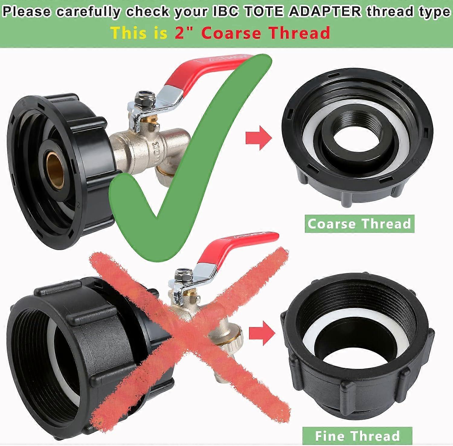 1/2" Leakproof Brass IBC Tote Fittings - Winterizing IBC Tote Adapter ...