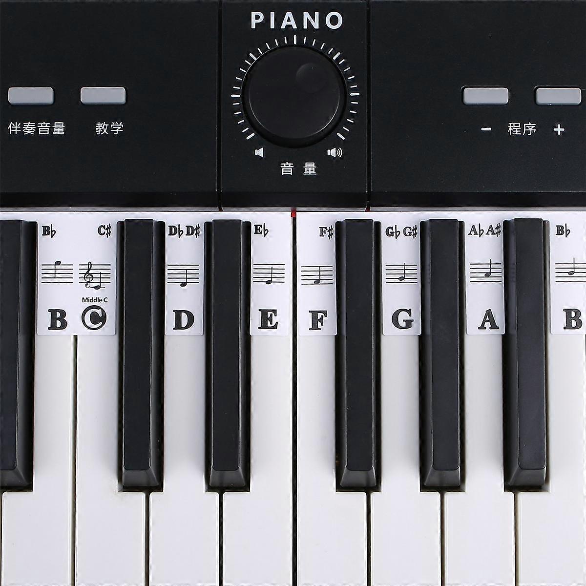 88 Key Removable Piano Keyboard Stickers Stave Notation Note Strip ...