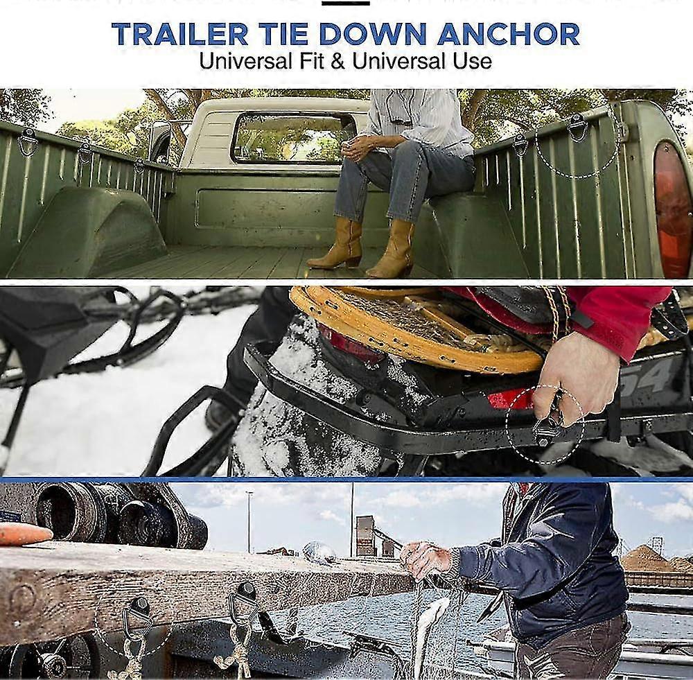 4 Pieces Tie Down, D Mount Tie Down Trailer, Heavy Duty Stainless Steel ...