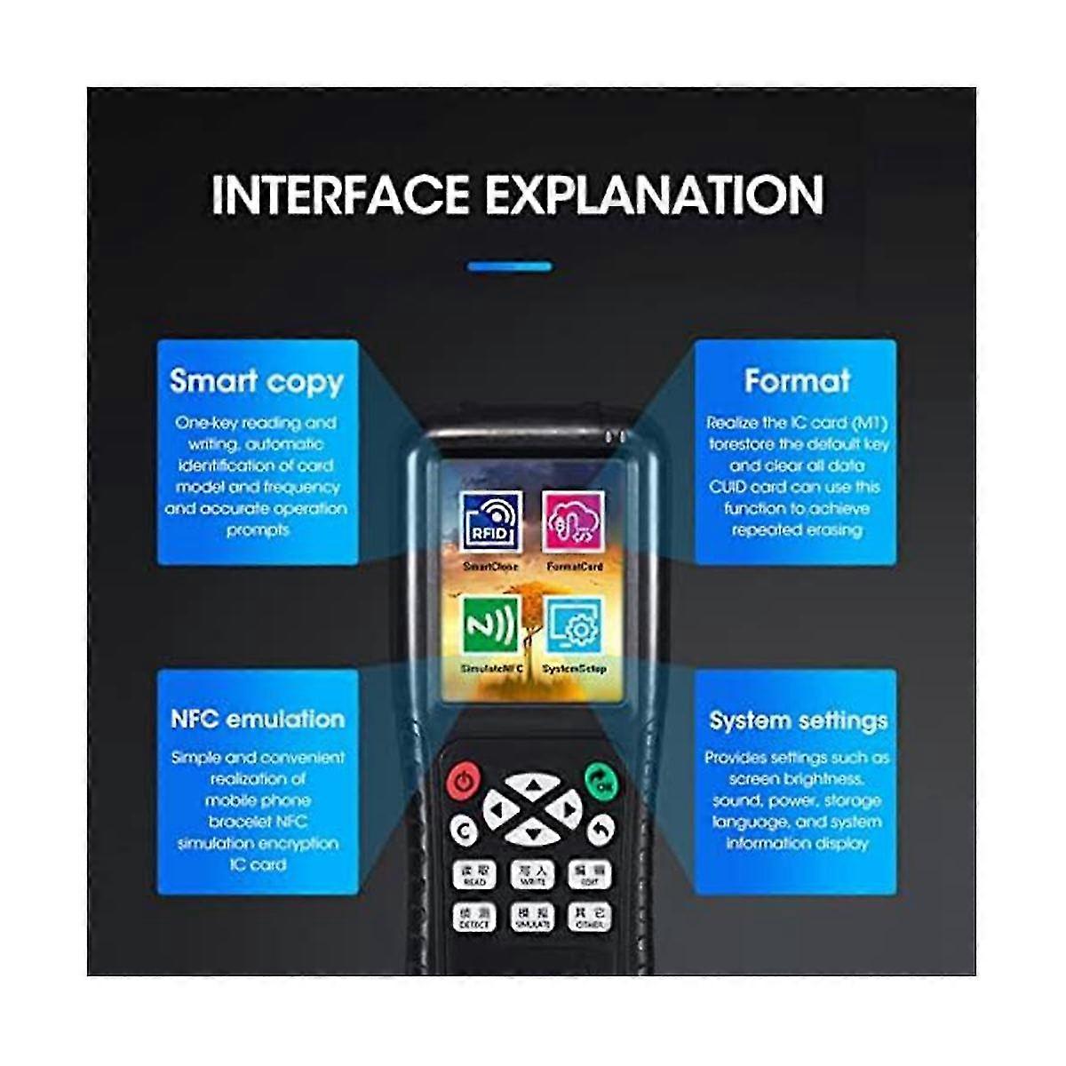 Rfid Duplicator Copier Writer Decode Function Smart Card Key Machine ...