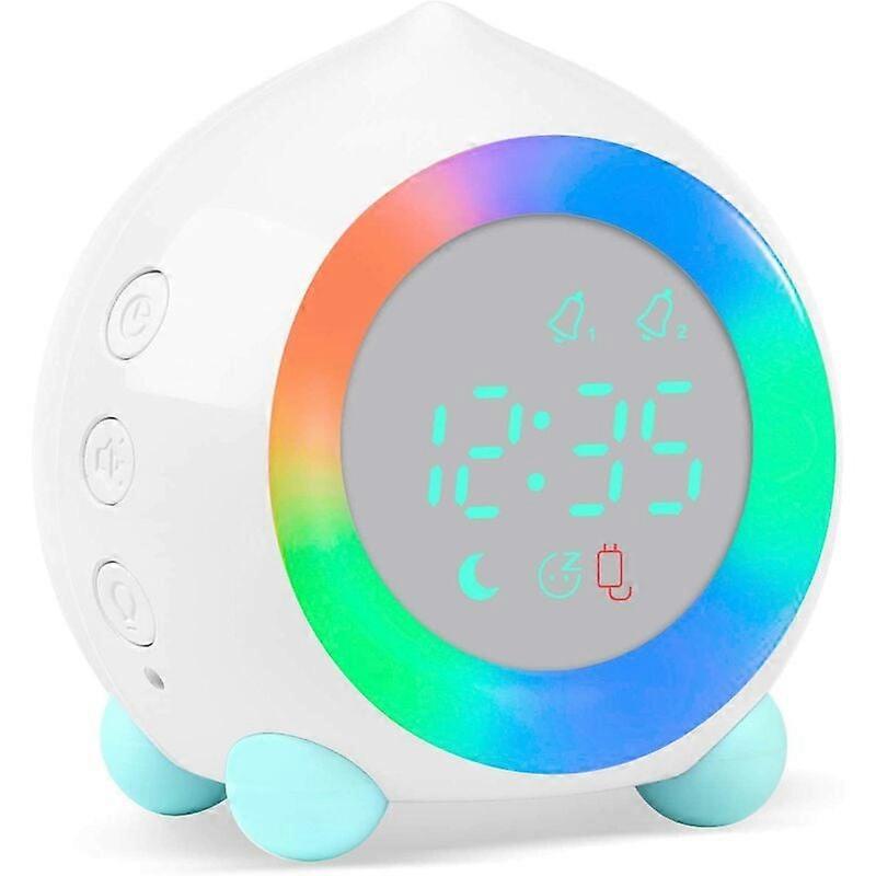 Children's alarm clock lights up digital LED lights alarm clock night ...