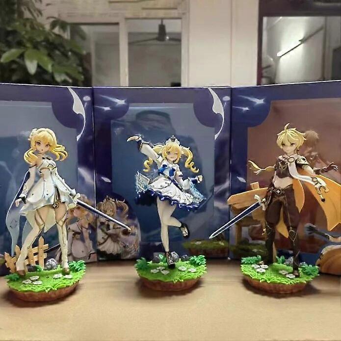 20cm Genshin Impact Aether Lumine Barbara Anime Figure Beauty Girl ...