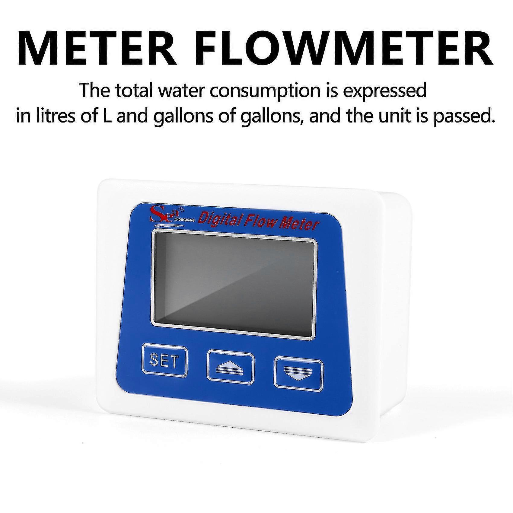 Digital Lcd Display Water Flow Sensor Meter Flowmeter Rotameter ...