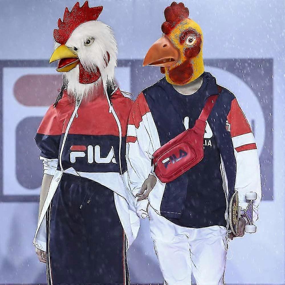 Rooster Costume Chicken Cosplay Animal Halloween Costume Party Latex ...