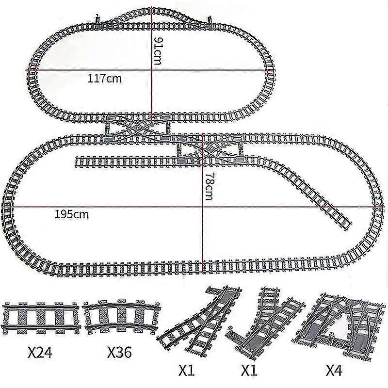 City Trains Flexible Tracks Forked Straight Curved Rails Switch ...