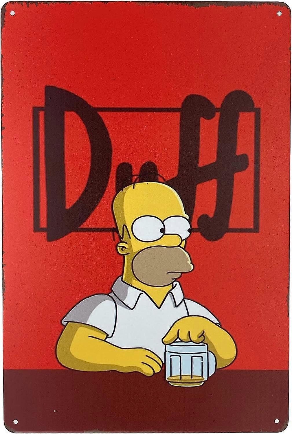 Tin Metal Wall Sign | Duff Beer with Homer Simpson 8 x 12 in. | Art ...