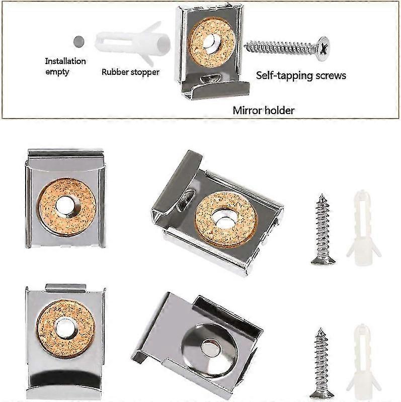 Mirror Fixings 16Pcs Wall Mirror Bracket with Stainless Steel Fasteners ...