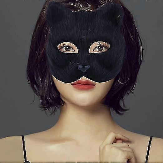 Plush Cat Fox Mask, Therian Masks, Realistic Cat Masks, Half Face ...