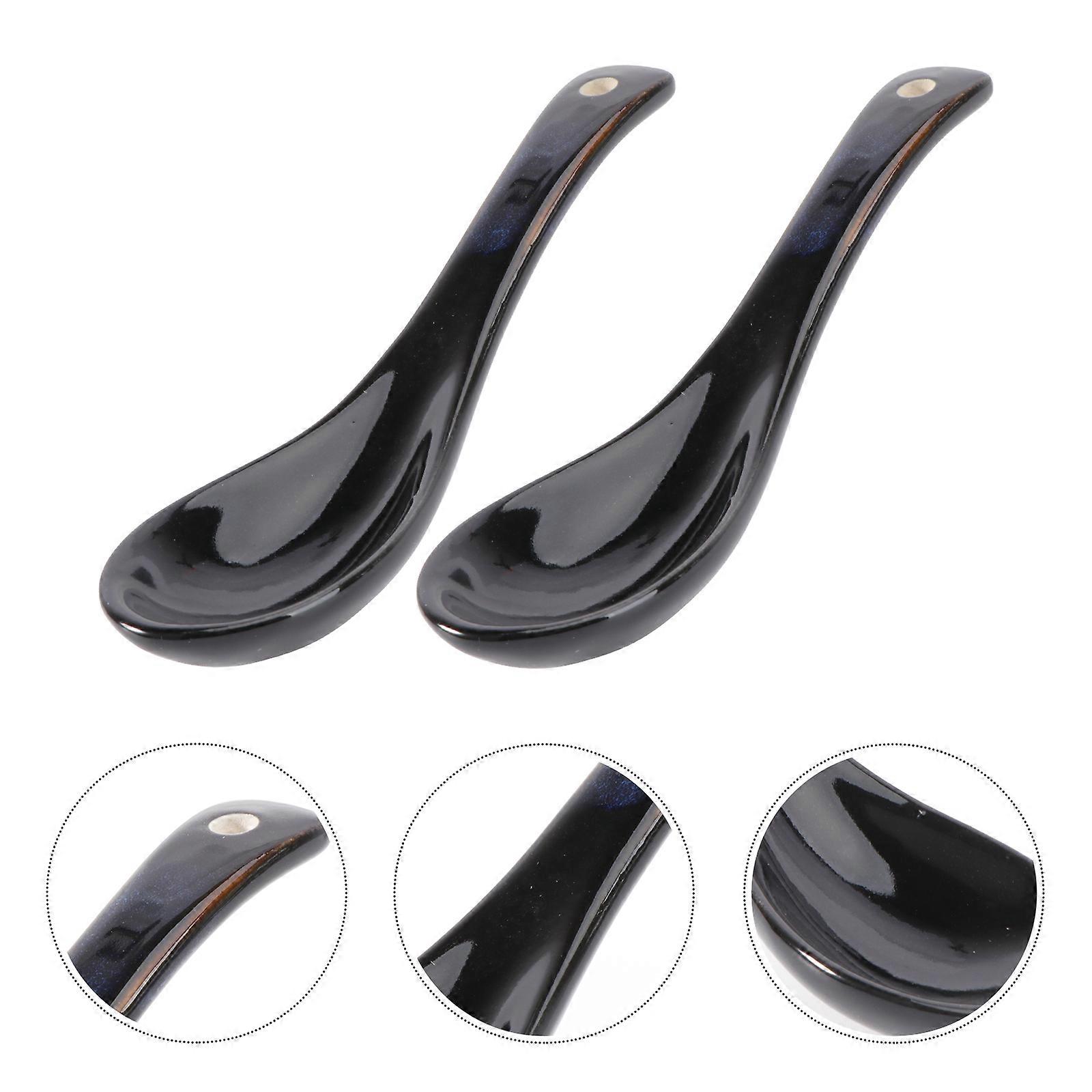 2pcs Creative Ceramic Spoon Multi-function Chinese Style Scoop Porridge ...