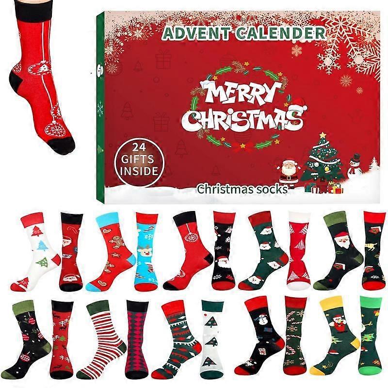 Shibingsheng 2025 Christmas Socks Advent Calendar kit 24 Days Of Cotton ...