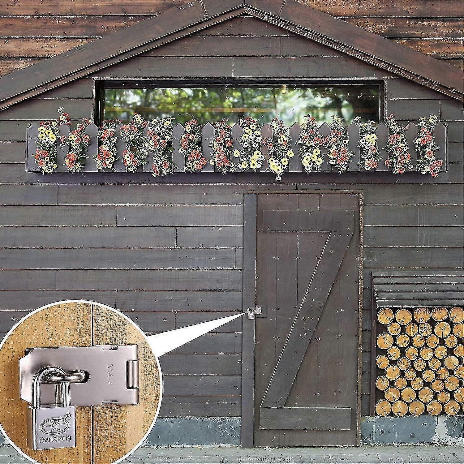 Staple Padlock Hasp With Padlock And Screw Heavy Duty Staple Padlock ...