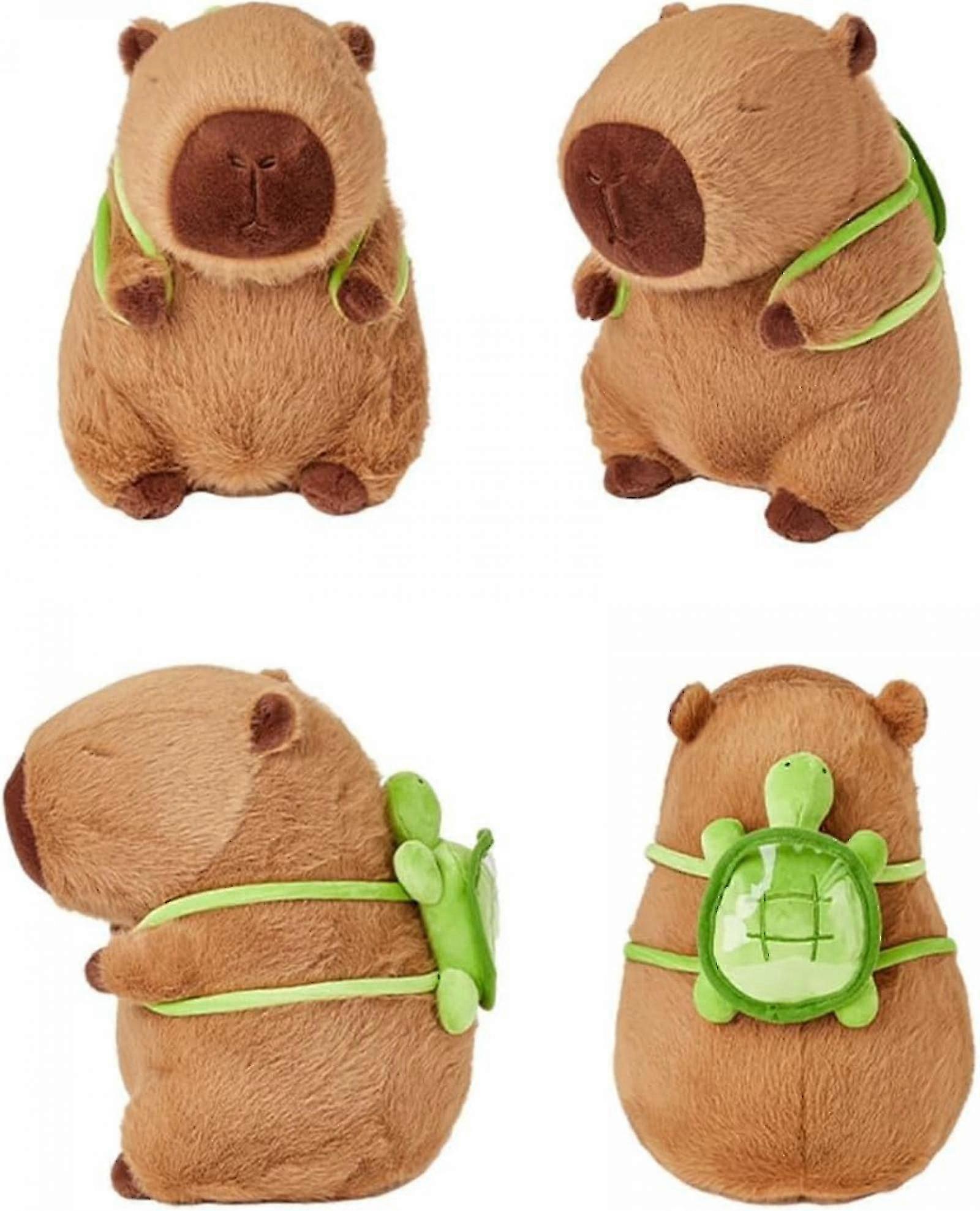 Capybara Plush Toy,25cm Capybara Carrying Turtle Realistic Soft ...