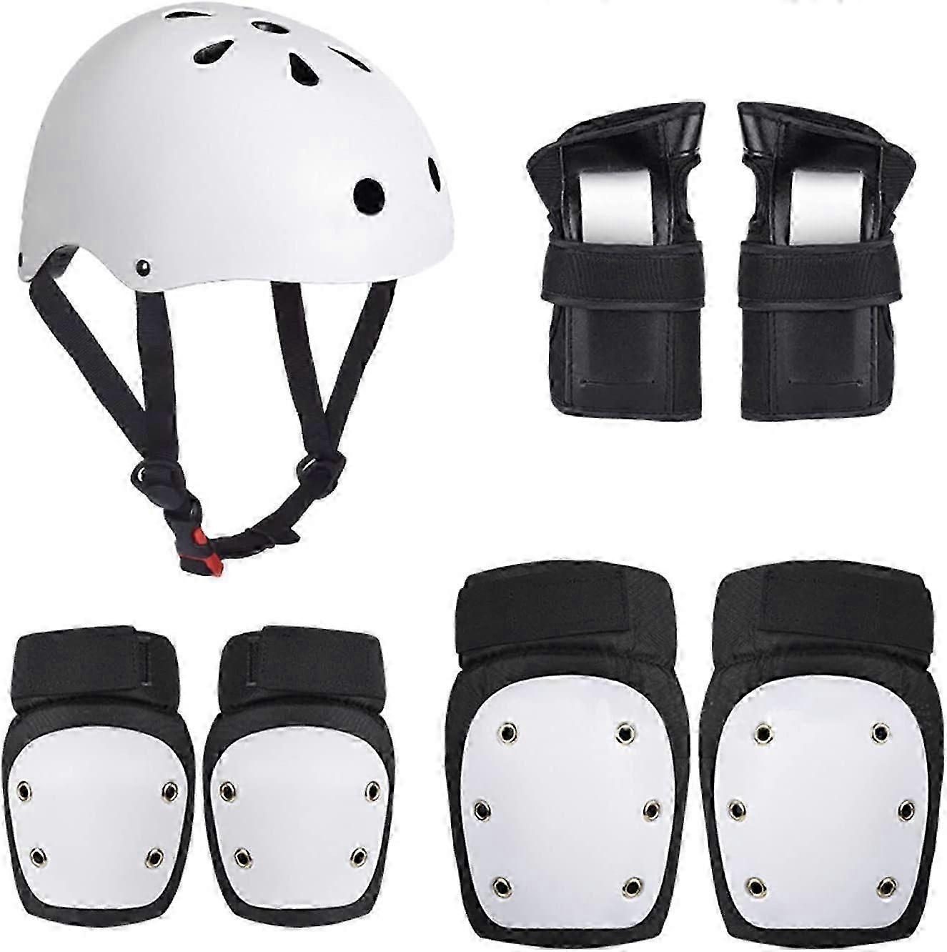 Full set of protective gear 7 pieces adult helmet knee pads elbow pads ...