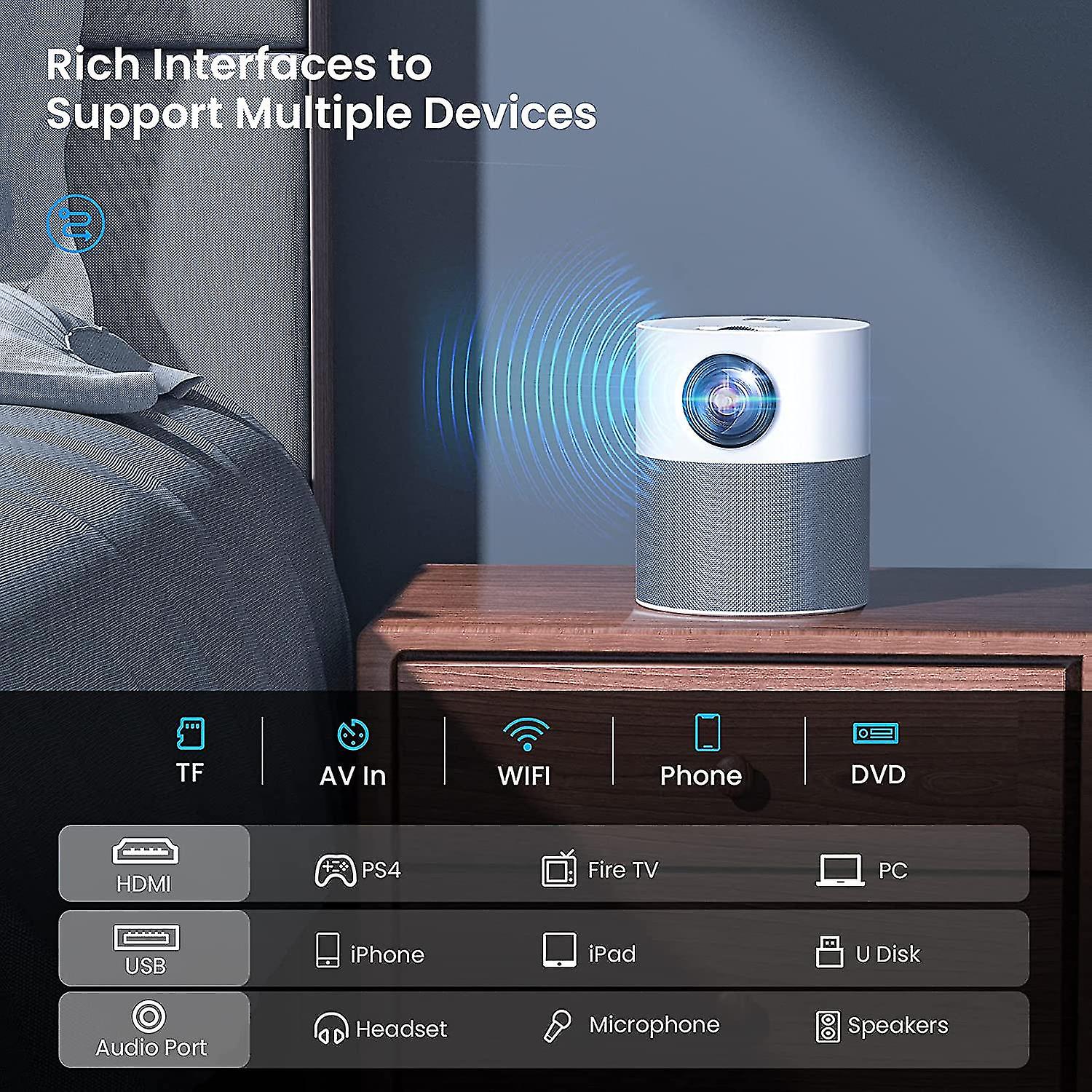 Mini Projector Full Hd 1080p P40 Led Projetor 4k Video Bluetooth Beamer ...