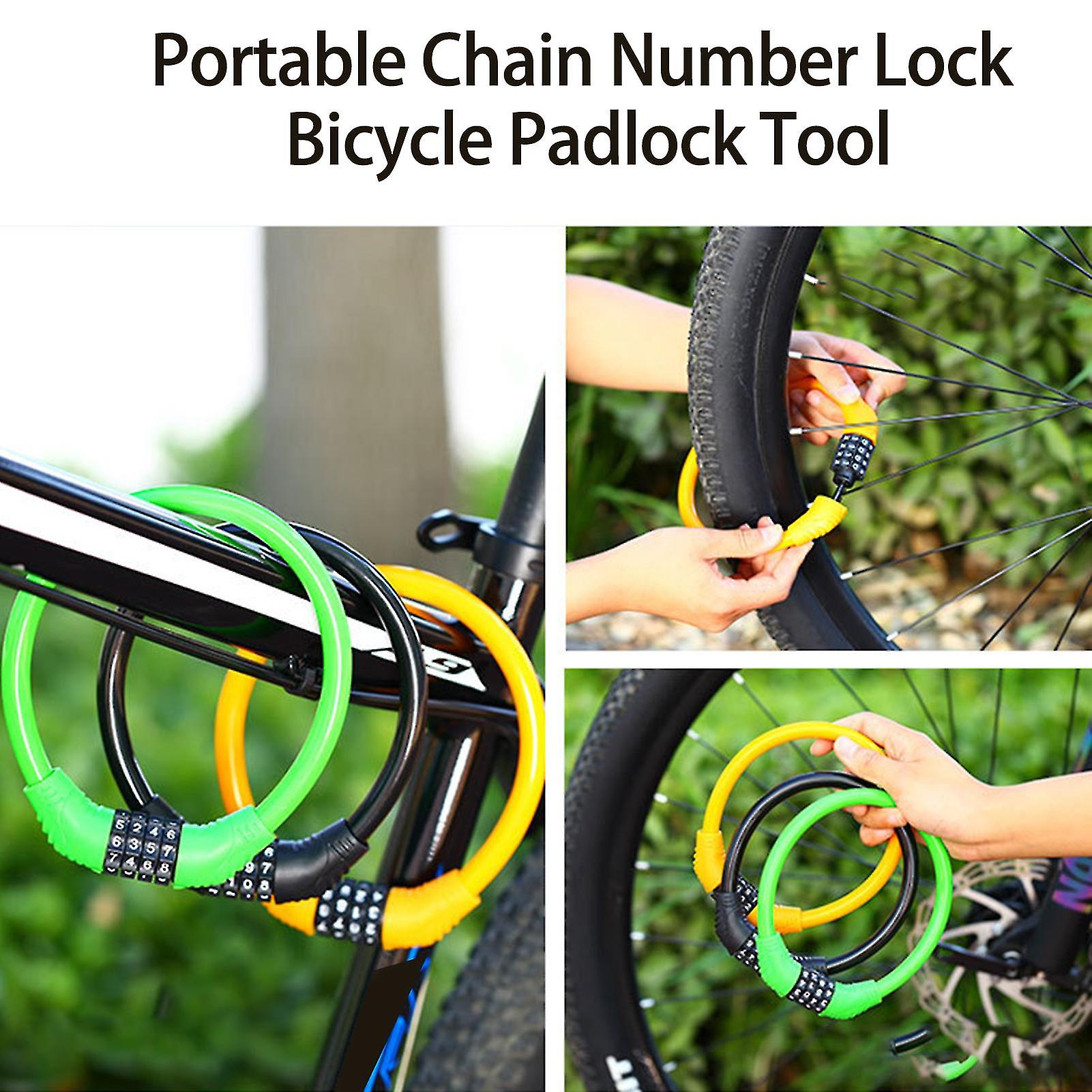 Bicycle Lock High Strength Rust-proof Sturdy Construction Four-digit ...