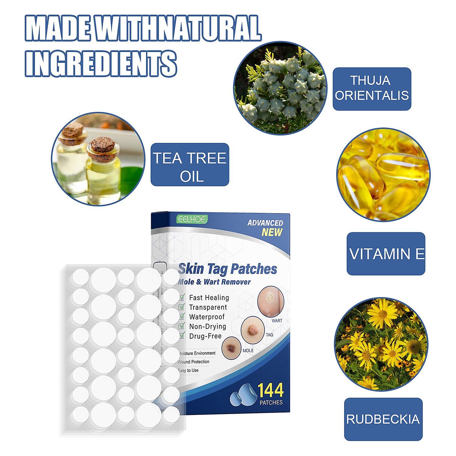 EELHOE Skin T-ag Remover Patches Mole Wart Removing Sticker Natural ...