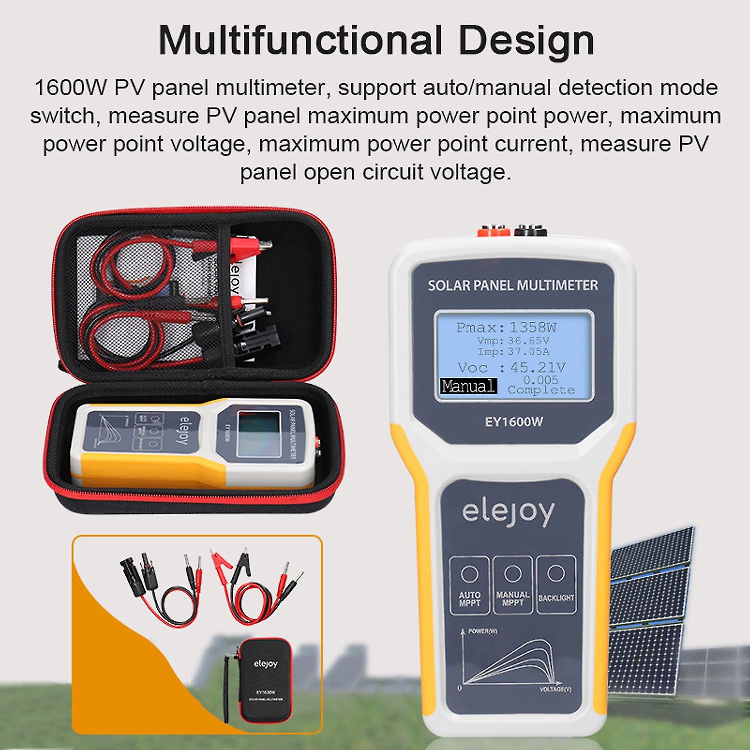 1600W Photovoltaic Panel Multimeter Solar Panel MPPT Tester Open ...