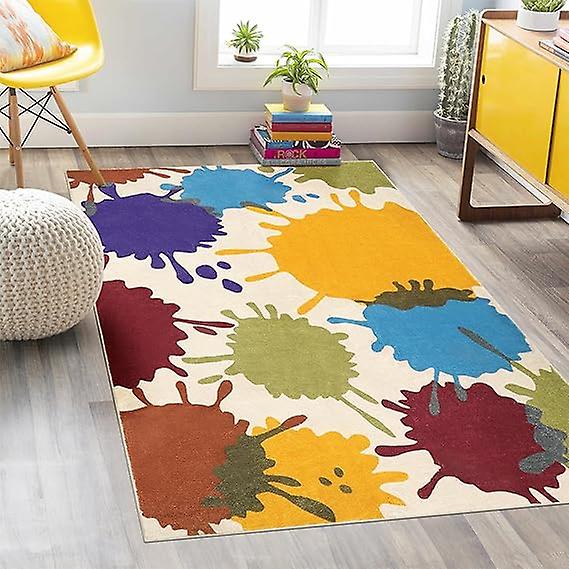 Art Bedroom Rug Machine Washable Kids Rug For Playroom Paint Splash ...