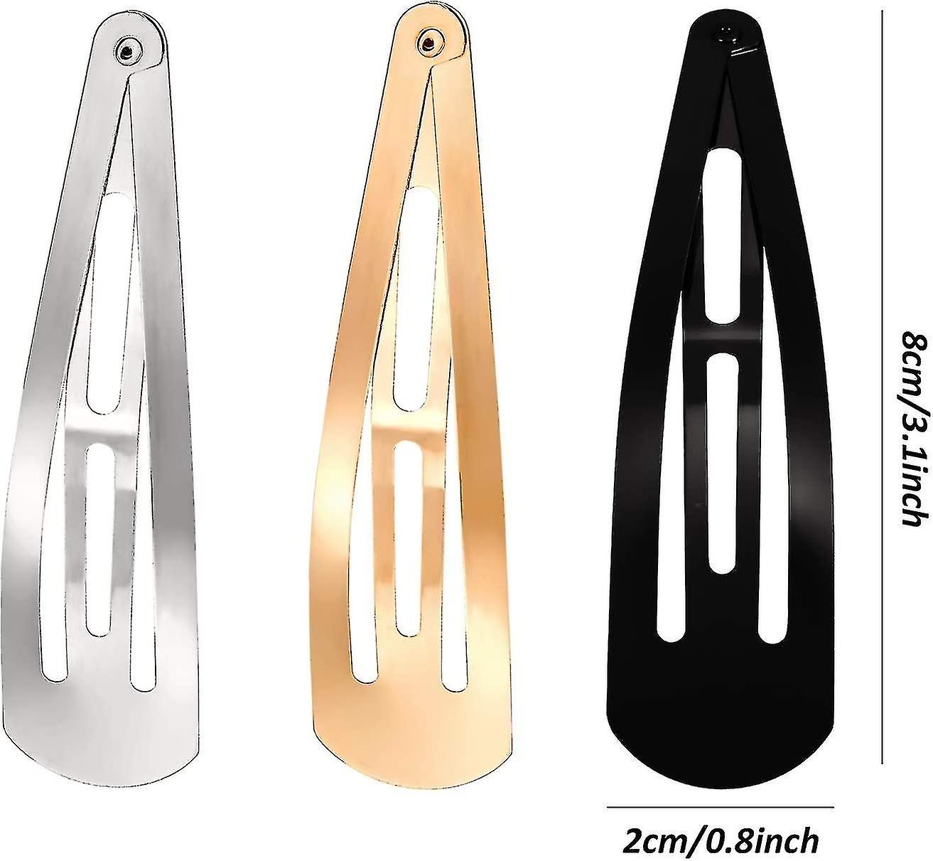 30 Pieces 3.1 Inch Large Metal Snap Hair Clips No Slip Hair Barrettes ...