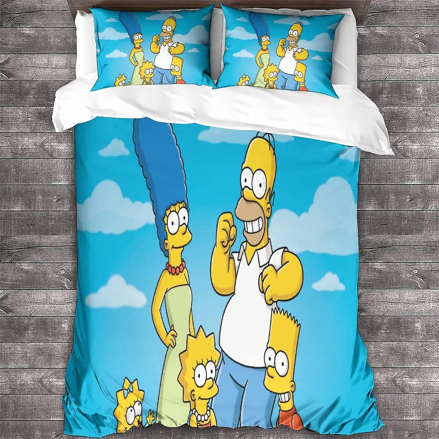 ZELLART The Simpsons Quilt Cover Bedding Set 3D Duvet Cover for Kids ...