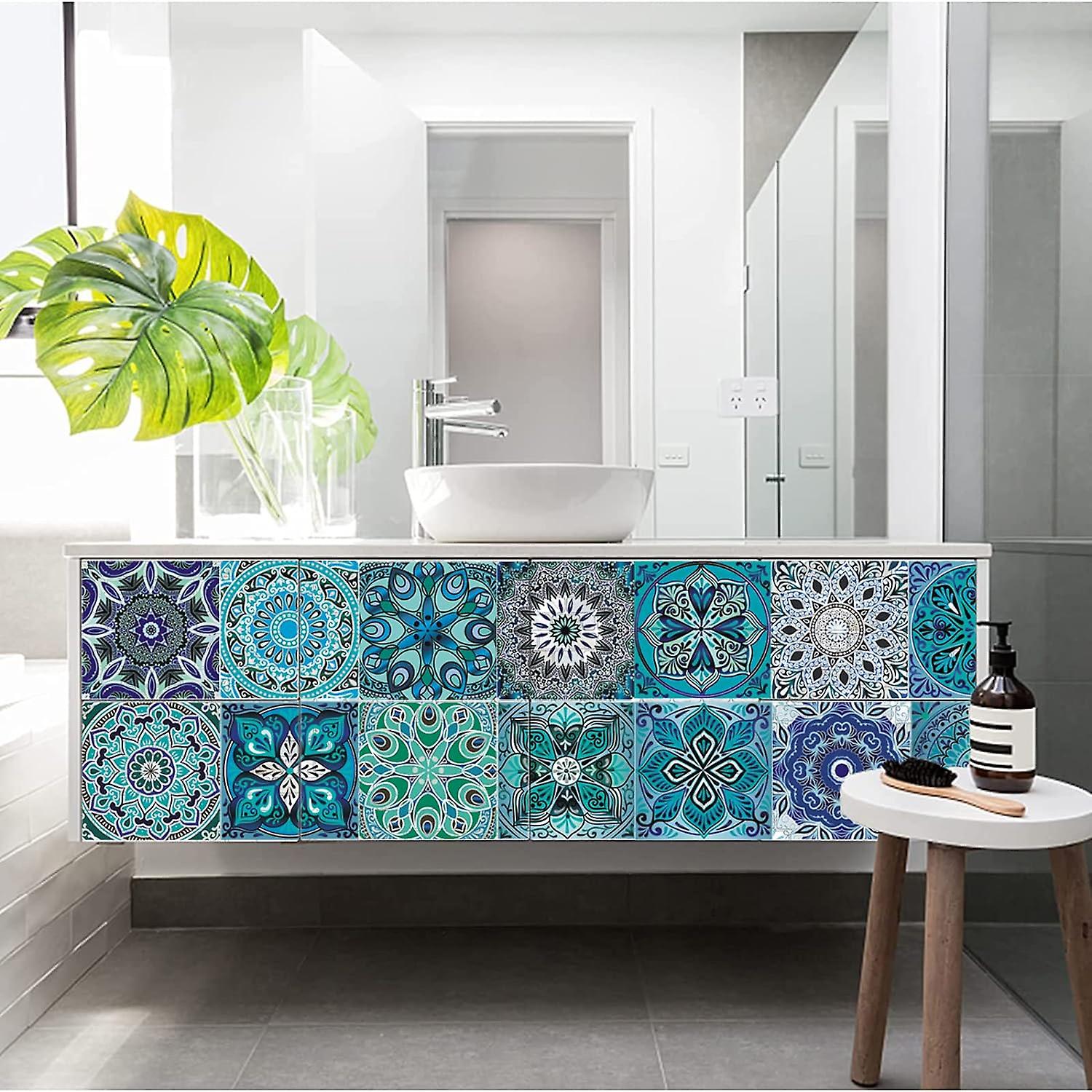 20 Pieces Kitchen Tile Stickers, Adhesive Bathroom Tile Stickers, Tile ...