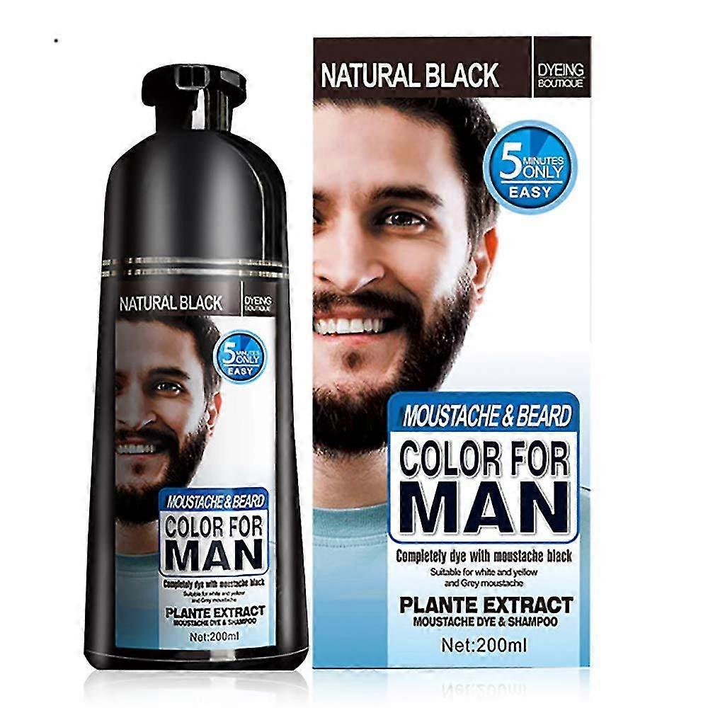 Beard Dye For Men, Black Beard And Hair Coloring Shampoo, Darkening ...