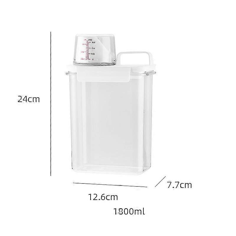 1-2l Laundry Powder Storage Box Plastic Bucket With Lid Home Organizer ...
