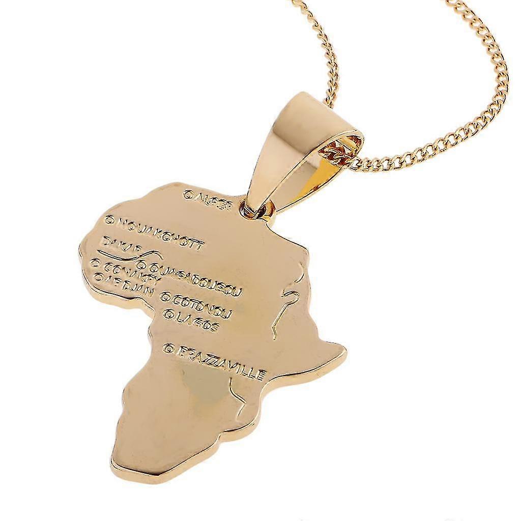 18k Africa Map Pendant Gold Plated Chain Necklace African Country ...