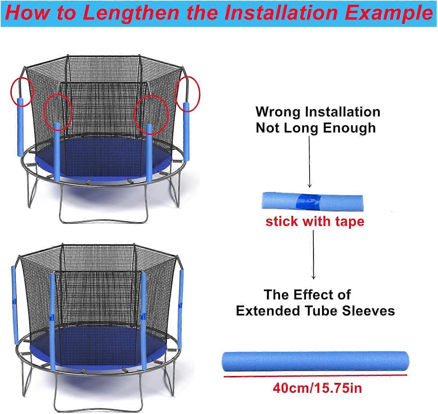 12 Pack Trampoline Pole Foam Covers 15.7 Inch Waterproof Protective ...