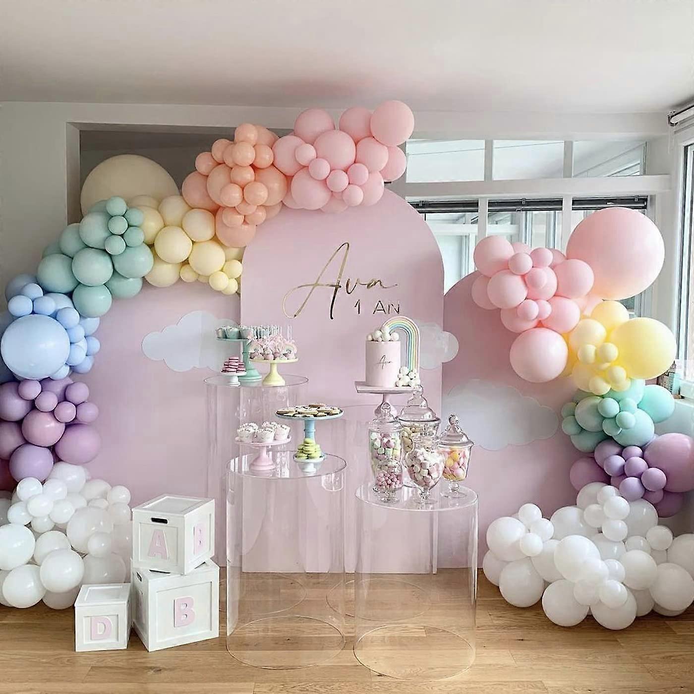 Pastel Balloon Garland Kit Unicorn Rainbow Macaroon Balloons Arch Kit 5 ...