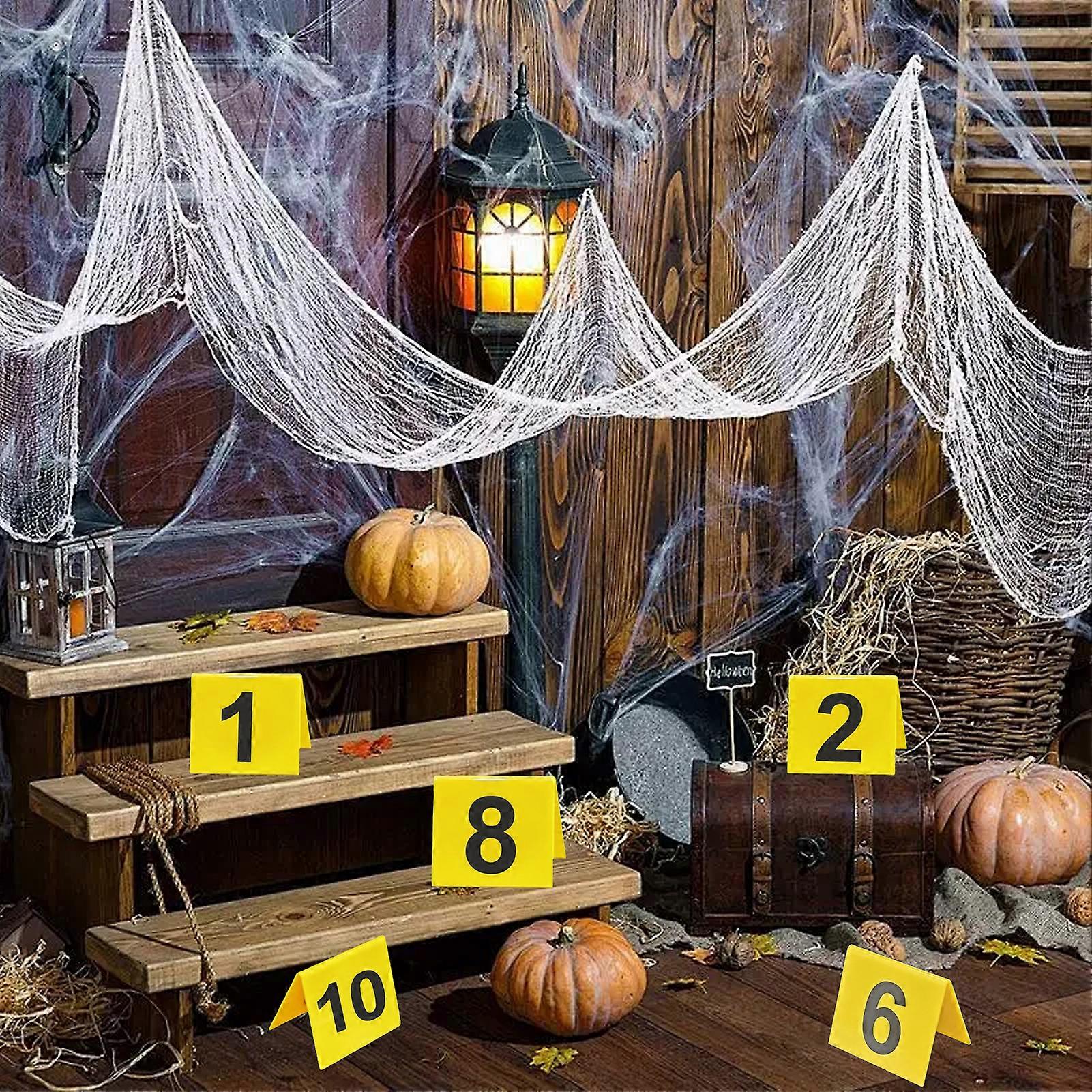 10Pcs Crime Scene Number Sign Decoration Reusable Double-Sided Acrylic ...