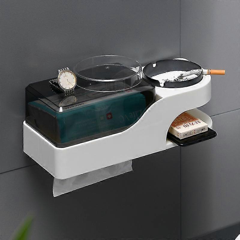 Toilet Tissue Box With Ashtray Waterproof Paper Holder Wall Mounted ...