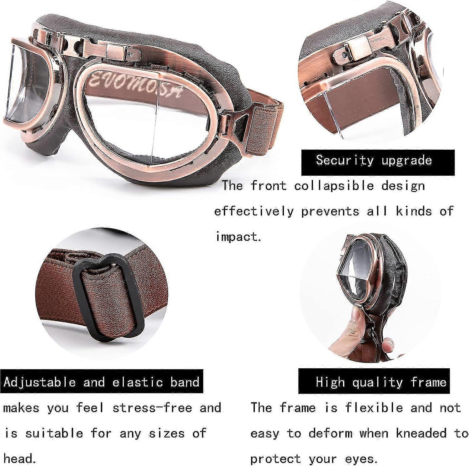 Motorbike Vintage Goggles Motorcycle Cruiser Scooter Goggle Bike Racer ...