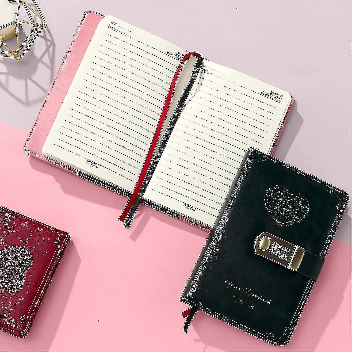 Diary With Lock For Girls - Leather Password Locking Journal Cute ...