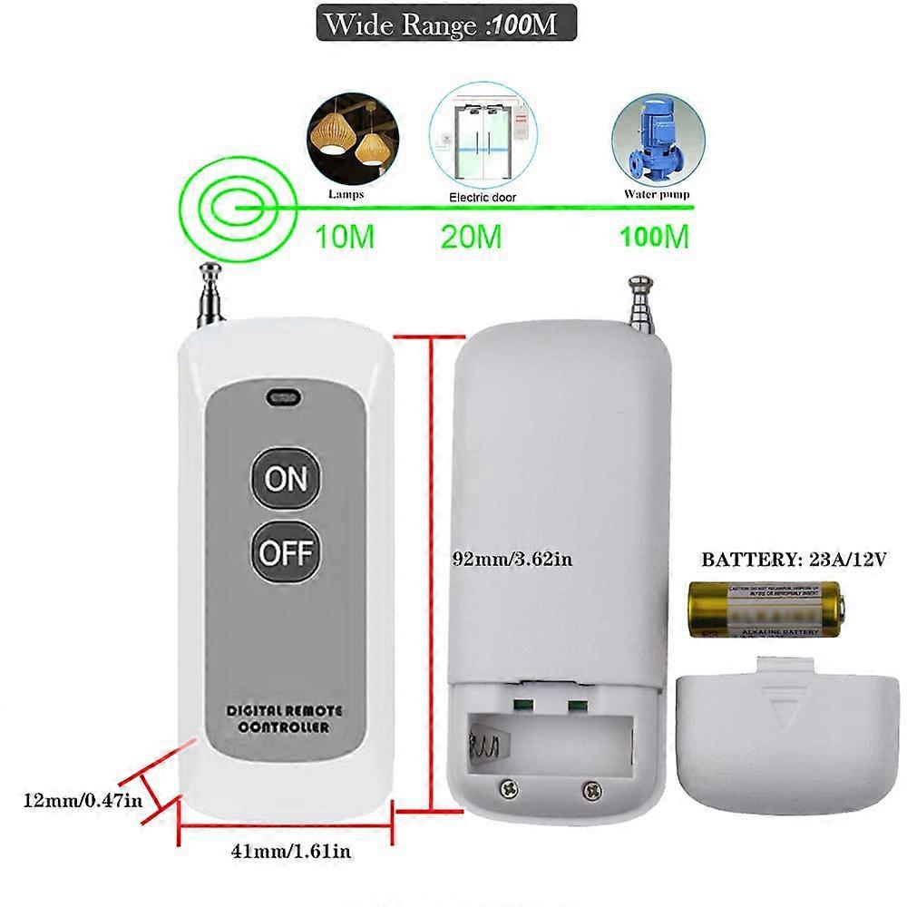 433MHZ Wireless Remote Switch AC 110V/120V/220V/ 30A 1CH Relay RF ...