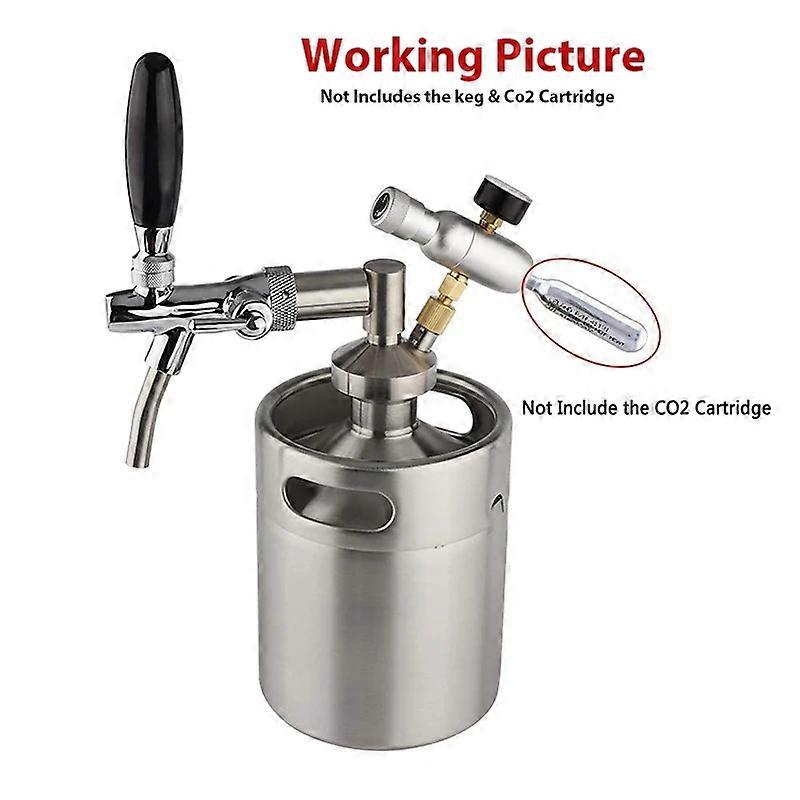 Mini Keg Growler Kit (5L Beer Keg & Adjustable Beer Faucet & 60psi Co2 ...