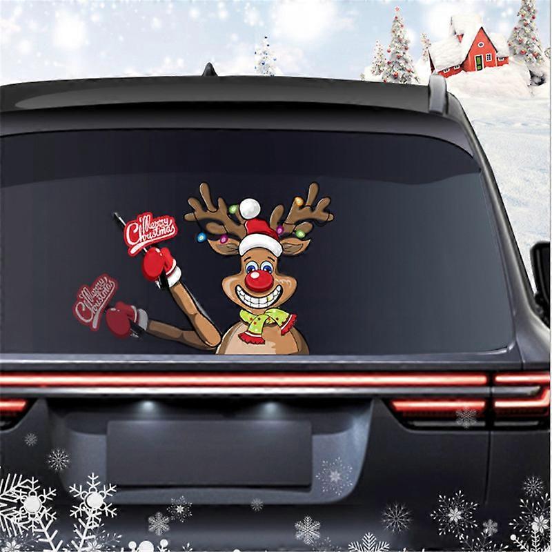 EVAGO Rear Window wiper Decal Christmas Santa Claus Chimney Waving ...
