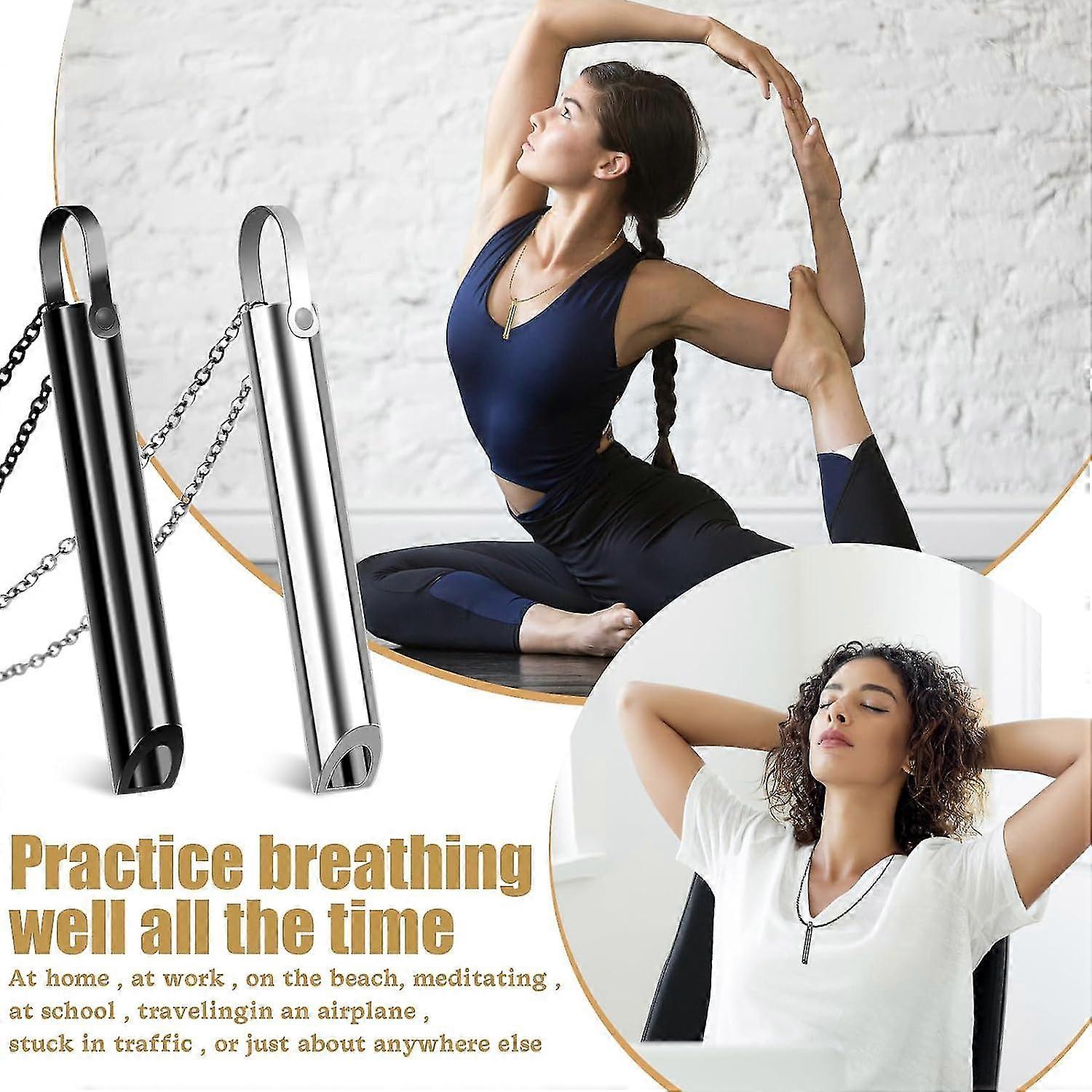 Minglan 2x Stop Smoking Breathing Necklace, Anxiety Relief Necklace ...