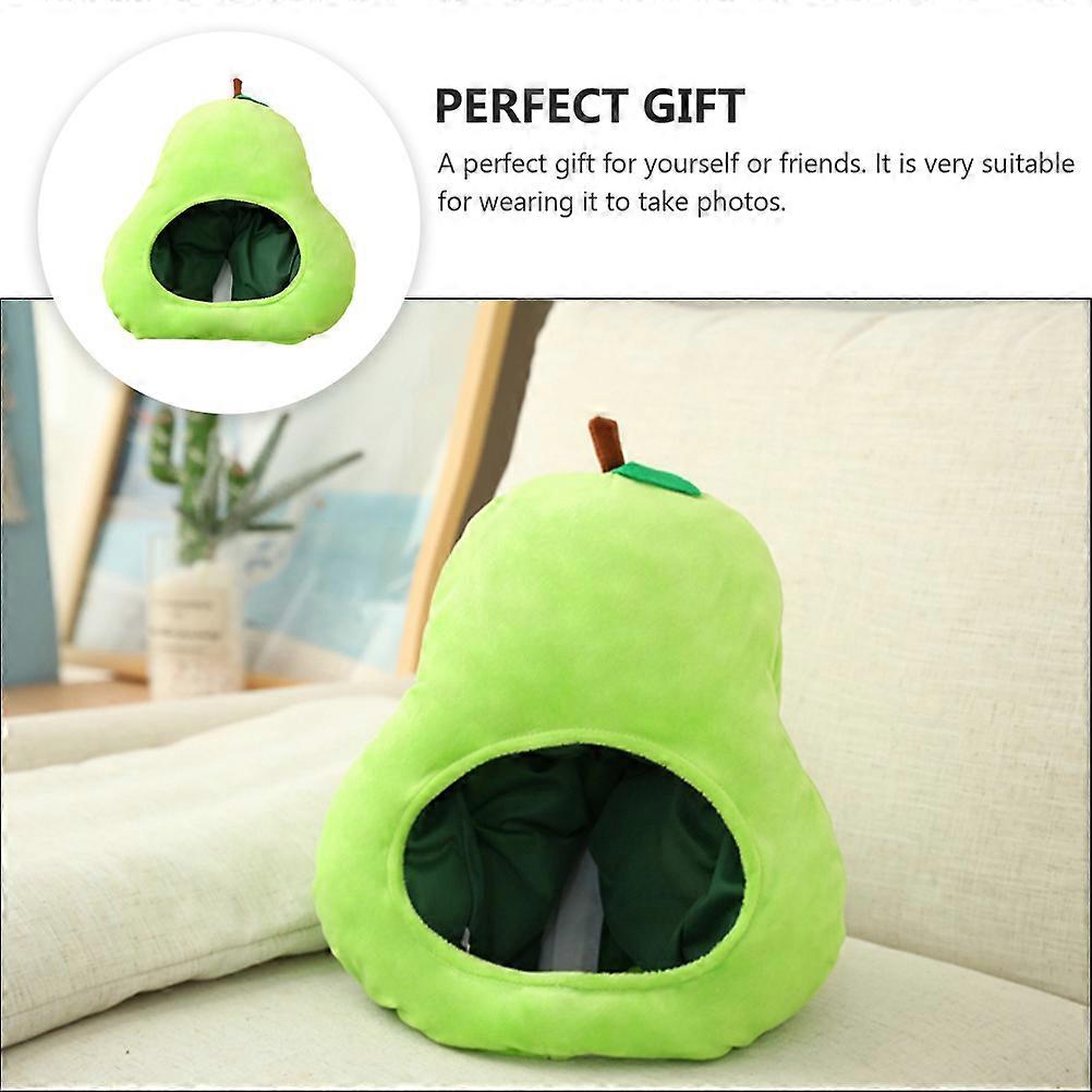 1Pc Pear Shaped Headgear Hat Creative Fruit Headwear Funny Plush Doll ...