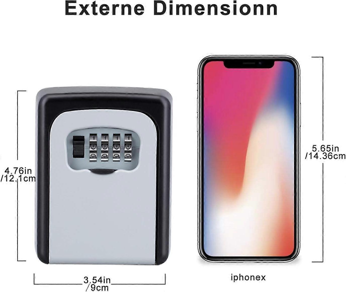 Wall Mounted Key Box with Code, Outdoor Security Key Box for House Keys ...