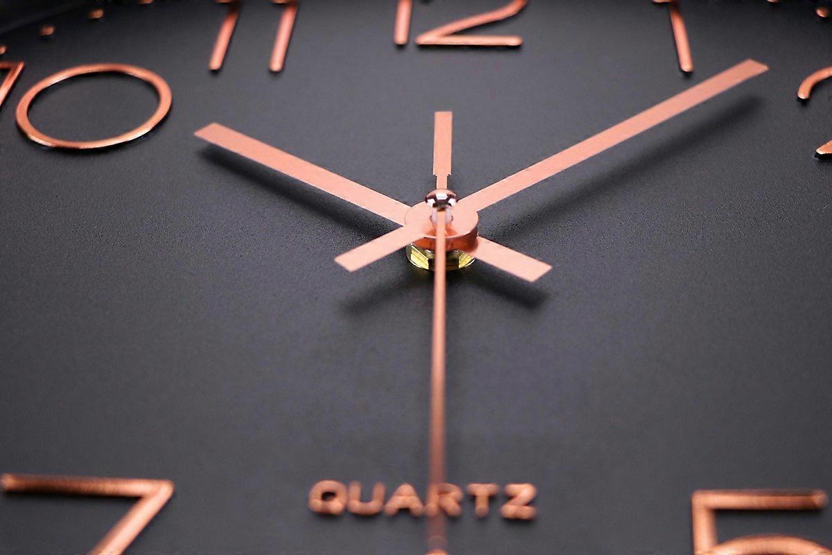 Modern Wall Clock Without Ticking Noises Silent Silver Large Numbers ...