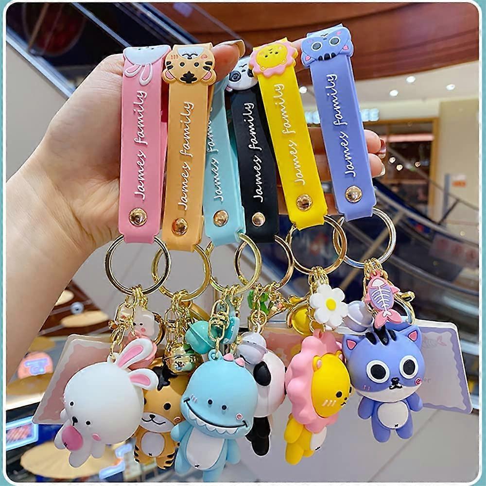 HSYHERE Men Women Boys Girls Silicone Cute PVC Cartoon Animal Keychain ...