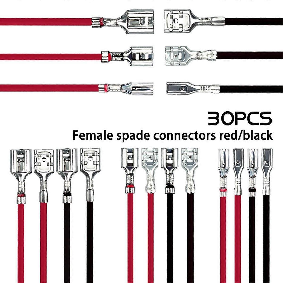 30PCS 2.8mm /4.8mm /6.3mm Female Speaker Wire Connectors with ...