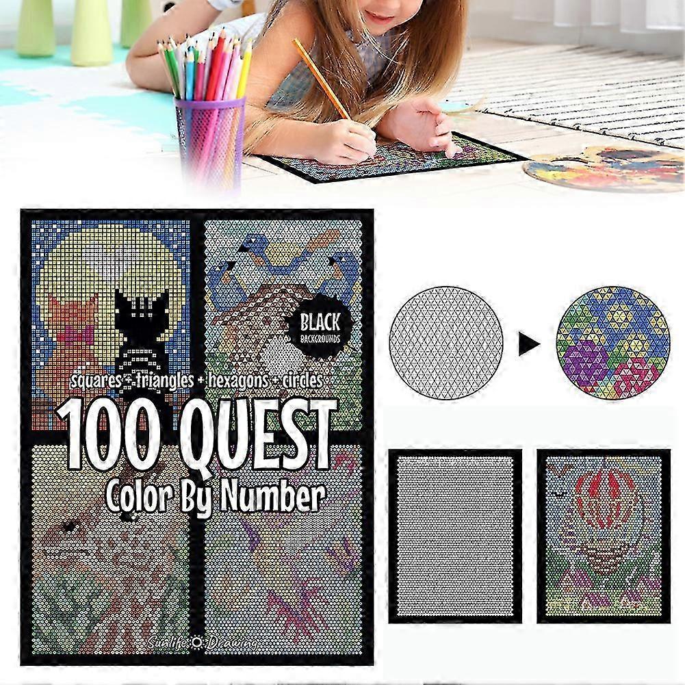 100-QUEST Color by Number Books Activity Puzzle Coloring Books for ...