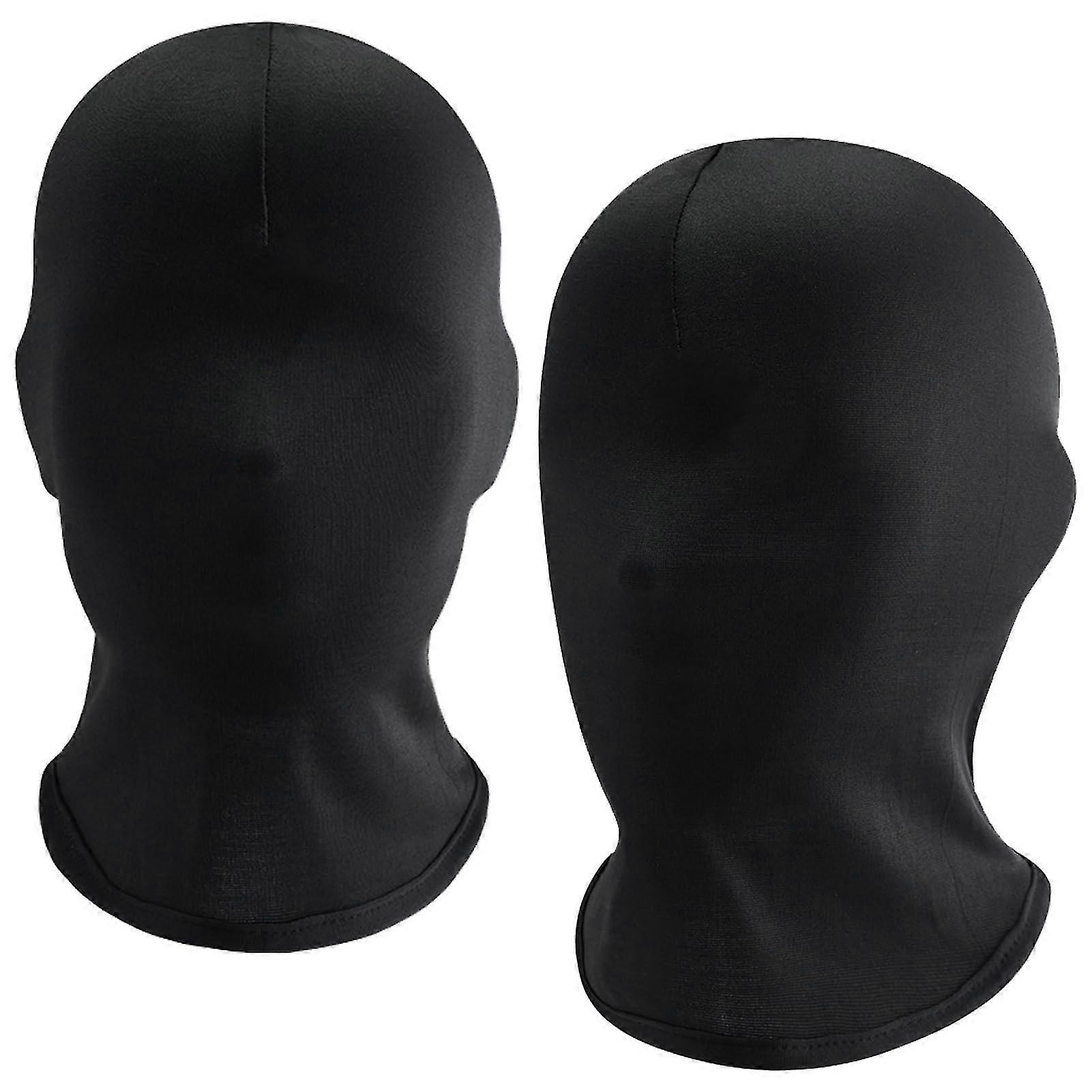 2 Pack Black Full Face Mask Halloween Full Black Mask Full Face Cover ...