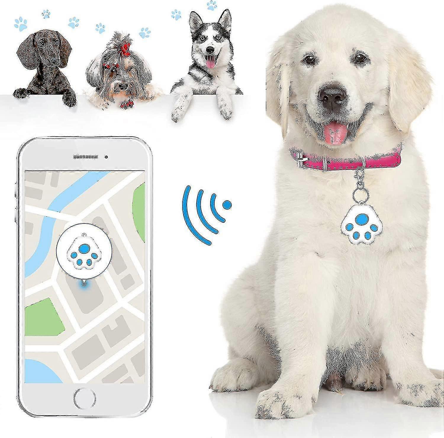 4 Pcs Gps Tracker,cute Pet Locator Portable Tracking Devices(blue,black ...
