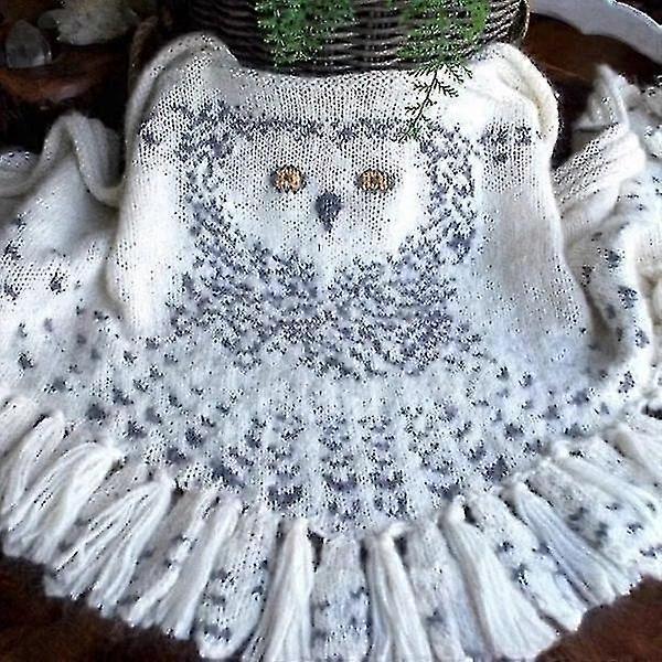 160cm Retro Owl Scarf, Hedwig Knitting Pattern Thick Warm Winter Scarf ...