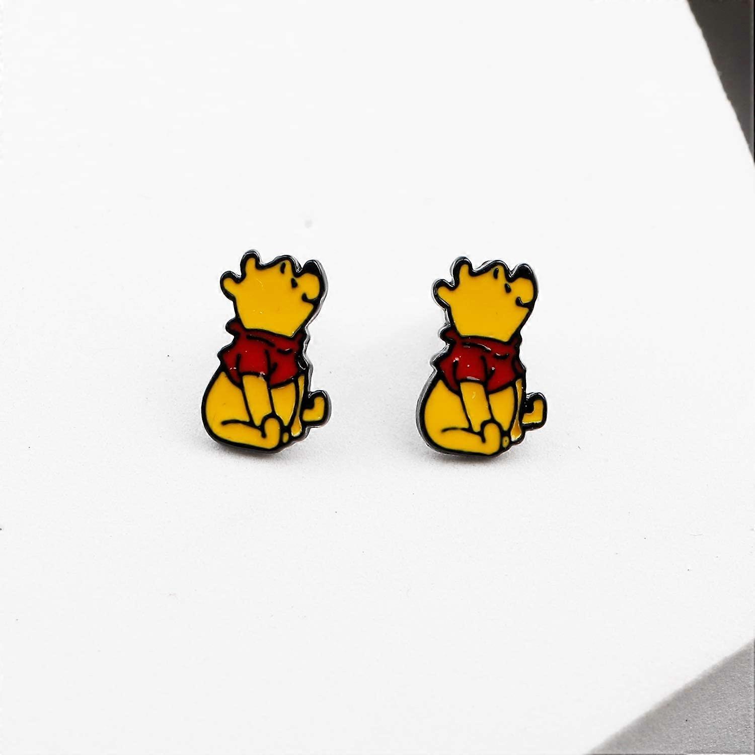 Winnie The Pooh Earrings Cartoon Pooh Ear Stud Winnie The Pooh Bear ...