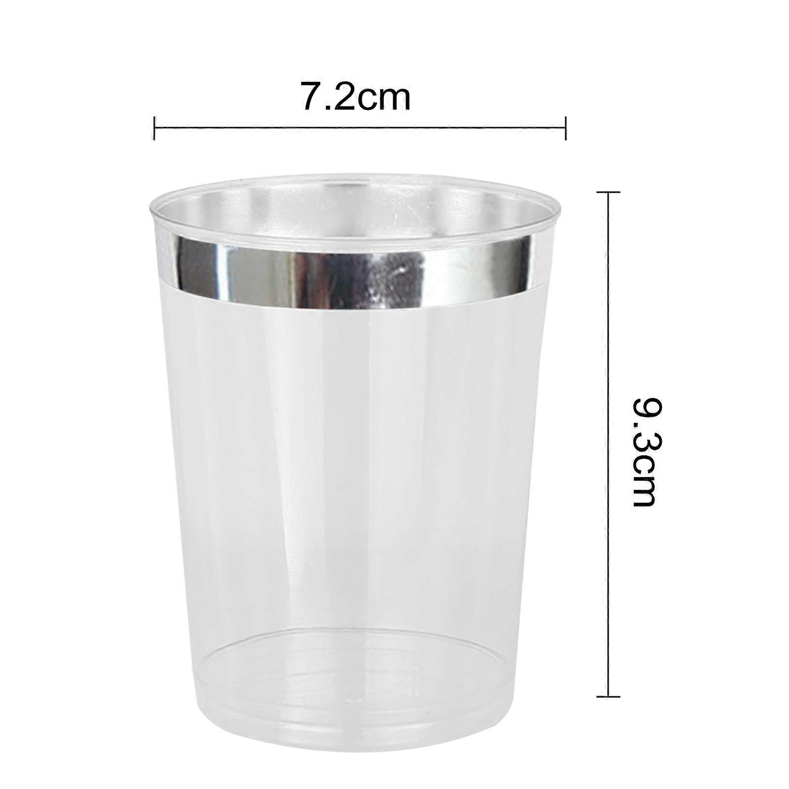 50 Pcs 10oz Cups Elegant Gold Rim Cups Heavy Duty Wine Cocktail Glasses ...